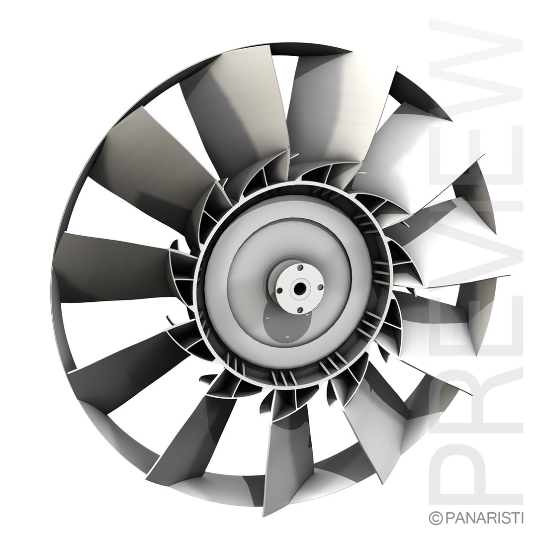 engine cooling fan 3d model