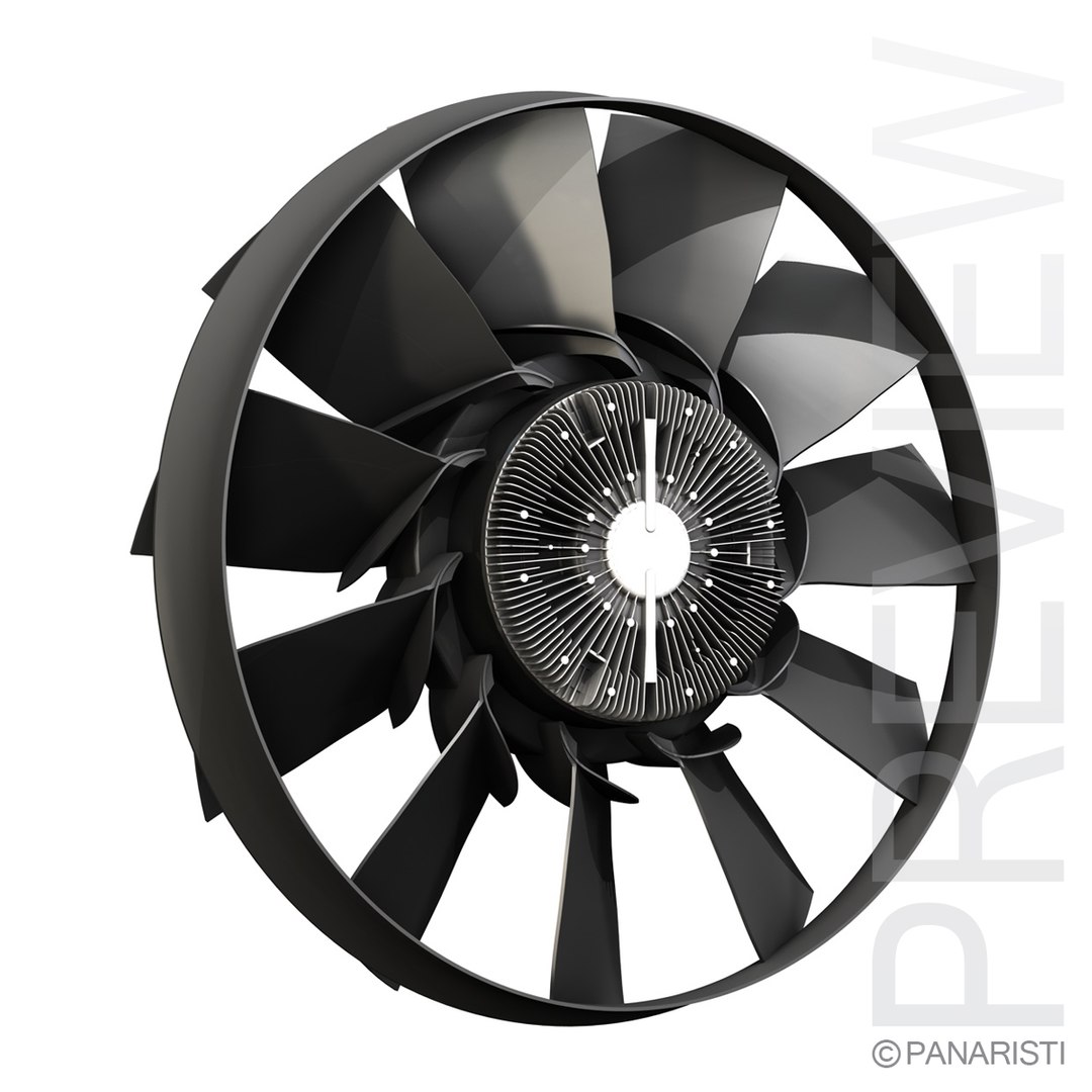 engine cooling fan 3d model