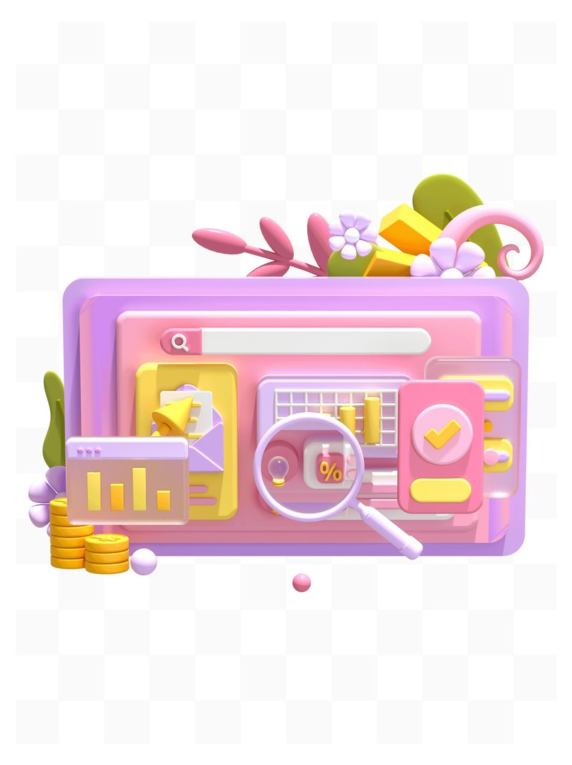 Cartoon UI 3D Financial 3D Model - TurboSquid 2043003