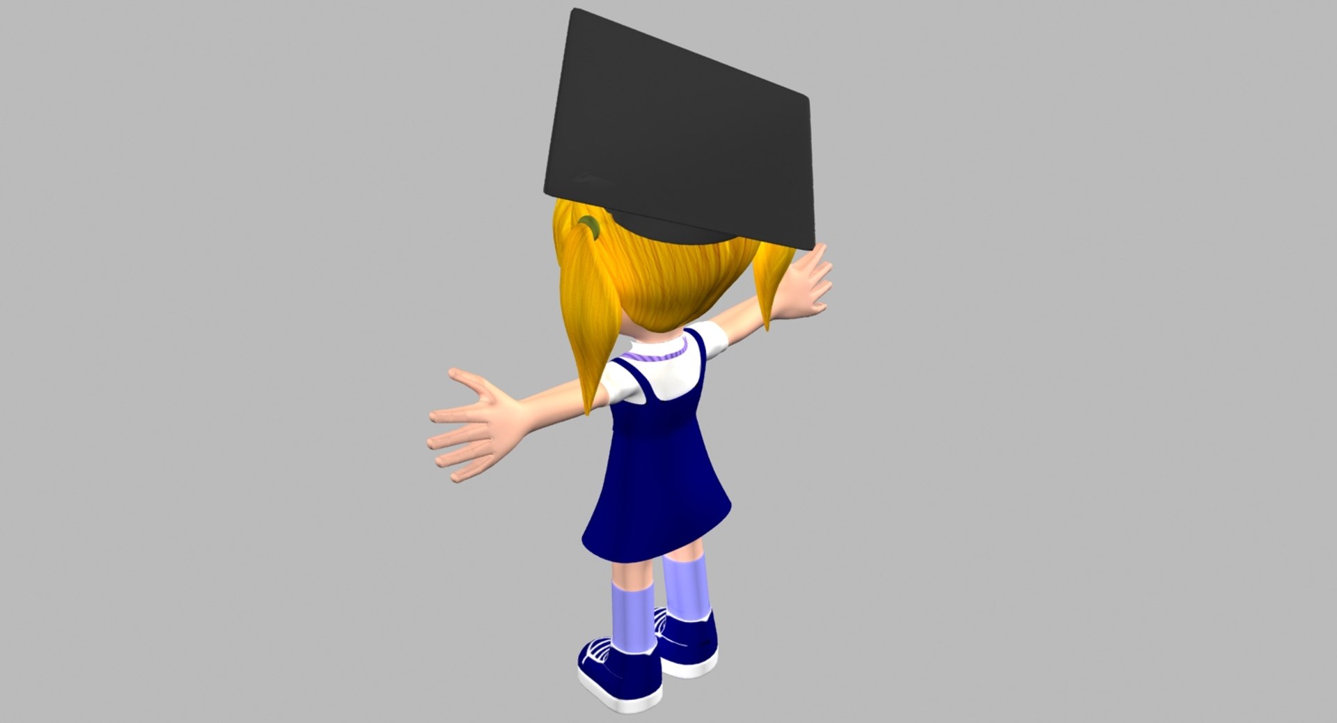 Cartoon Girl Student Model - TurboSquid 1365948