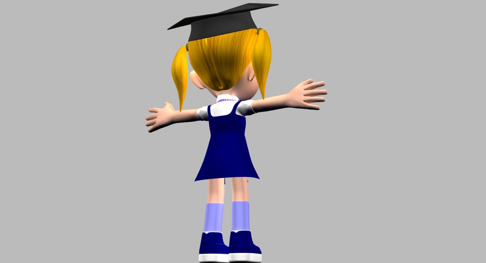 Cartoon Girl Student Model - TurboSquid 1365948