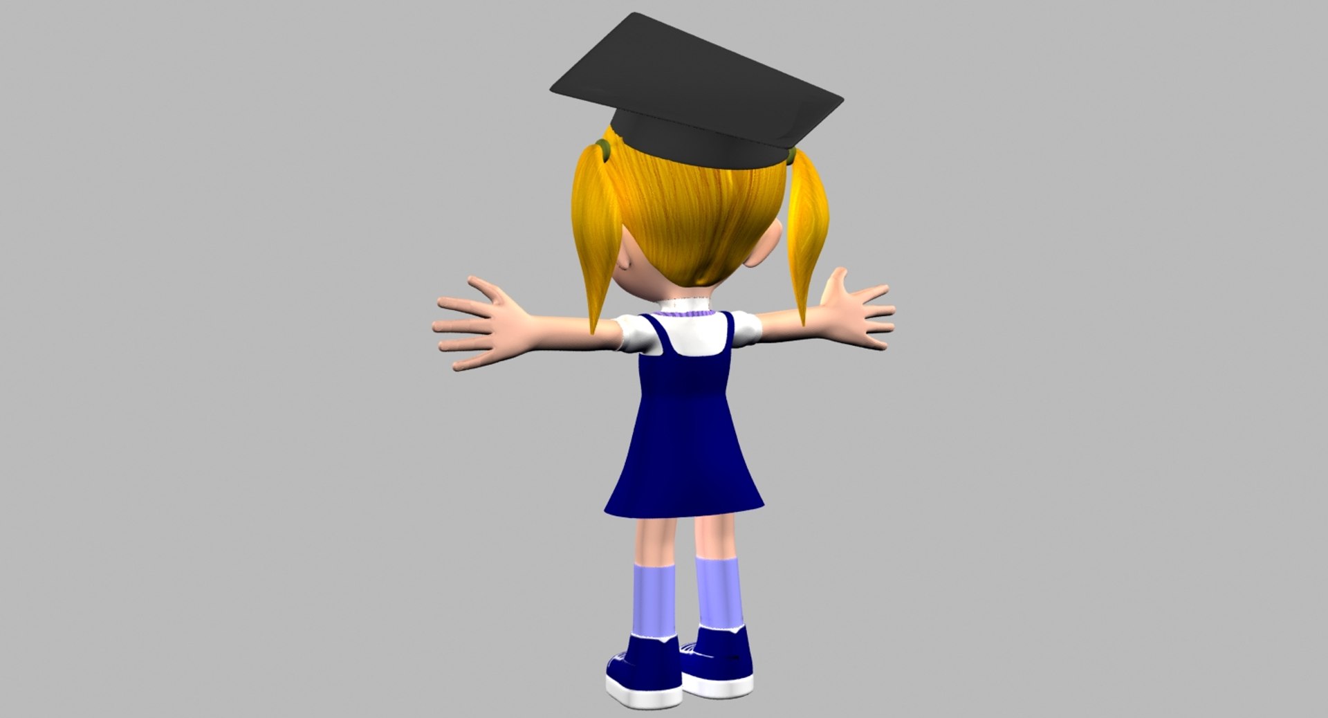 Cartoon Girl Student Model - TurboSquid 1365948