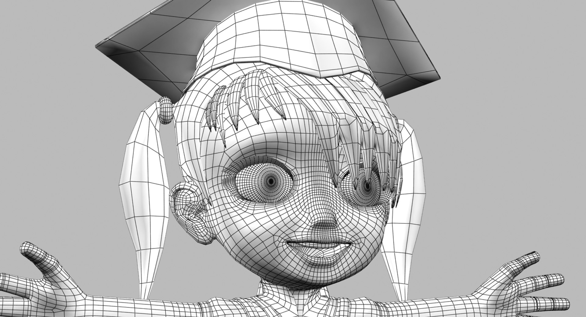 Cartoon girl student model - TurboSquid 1365948