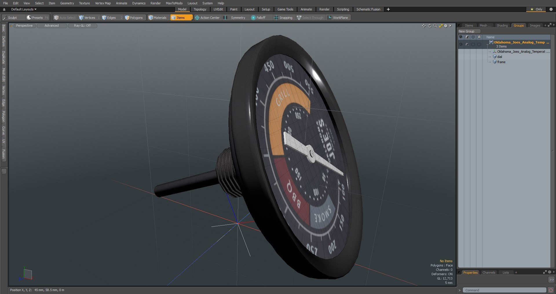 3D Model Oklahoma Joes Analog Temperature Gauge - TurboSquid 2136143