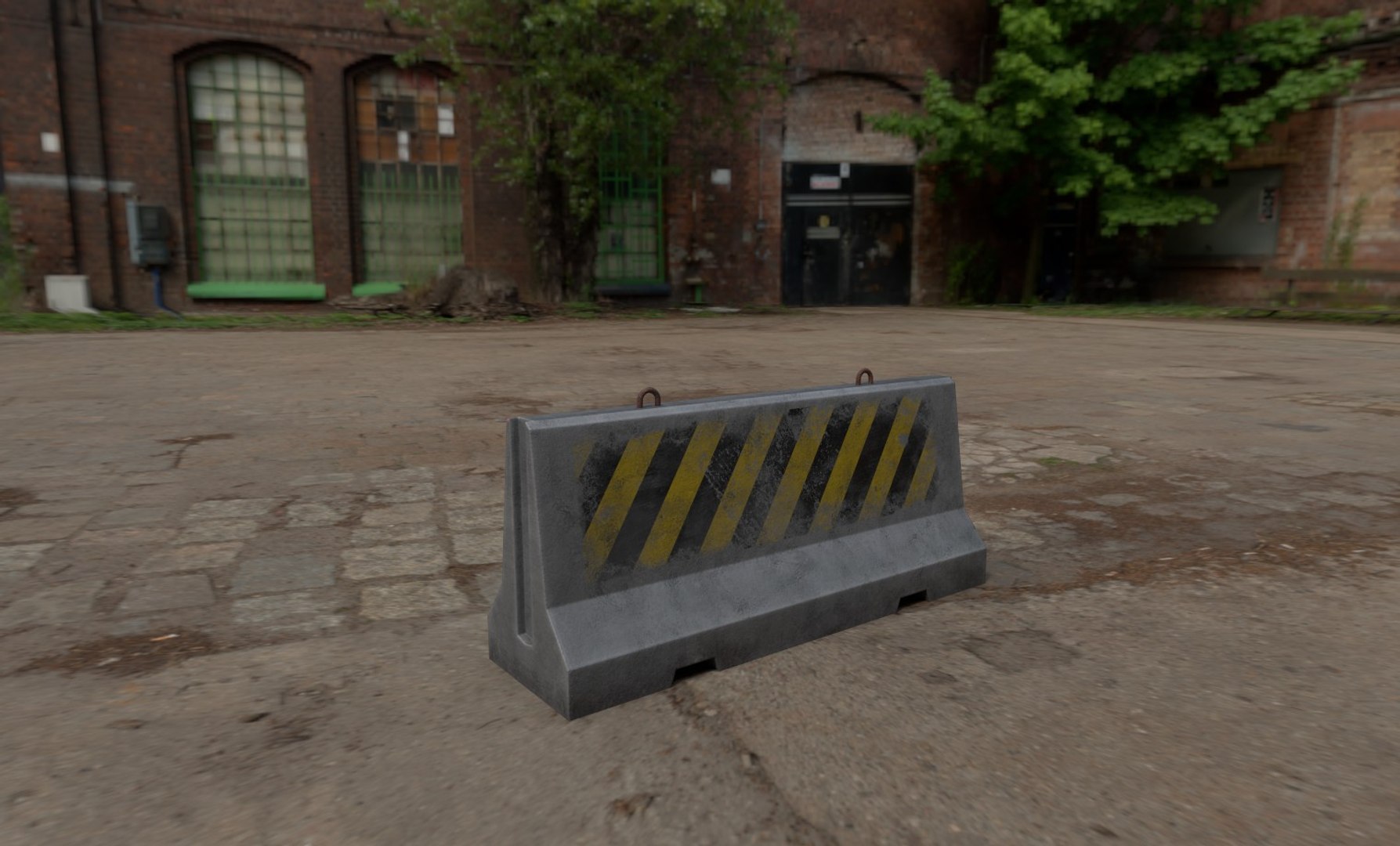 Concrete barriers - PBR Game Ready model Low-poly 3D - TurboSquid 2161519