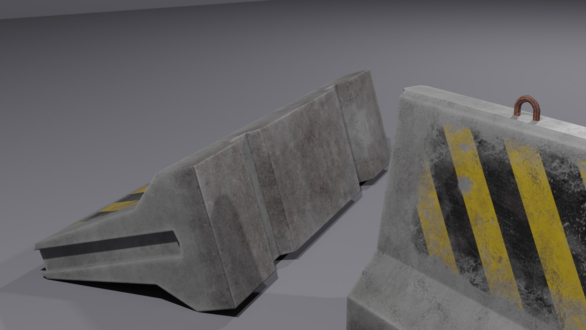 Concrete barriers - PBR Game Ready model Low-poly 3D - TurboSquid 2161519