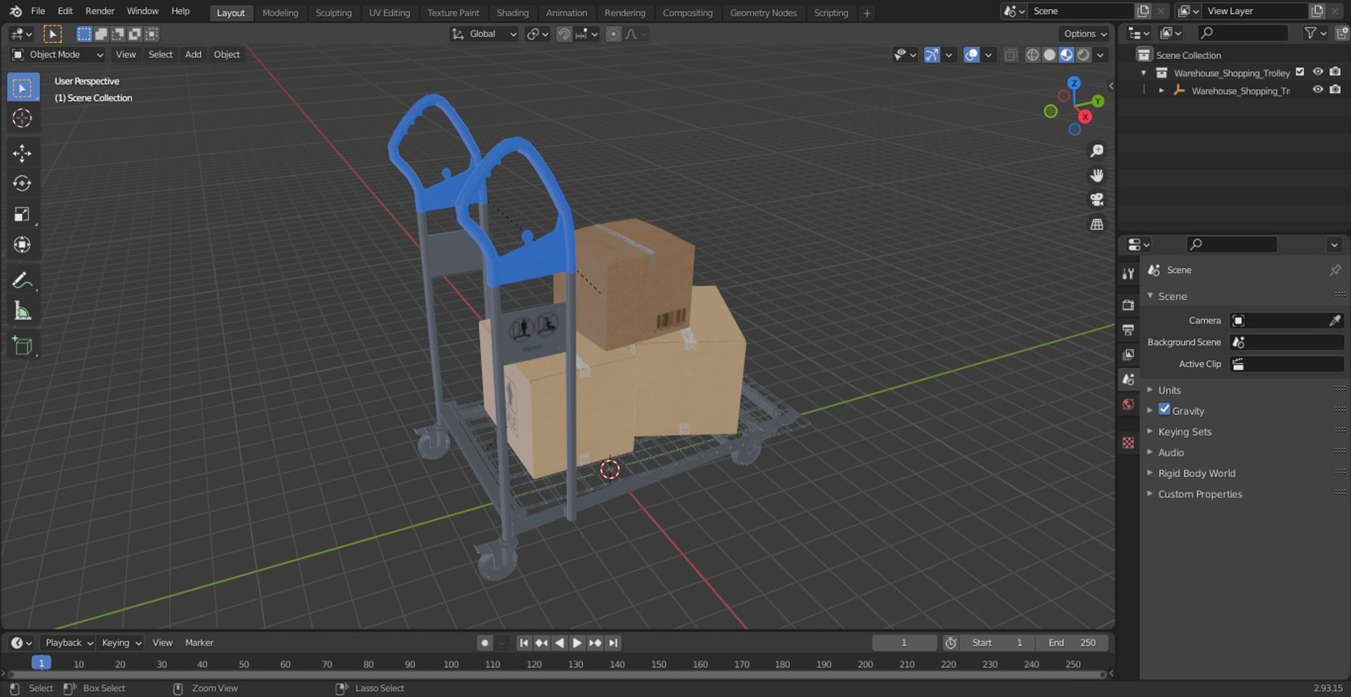 Warehouse Shopping Trolley With Boxes 3D Model - TurboSquid 2040302