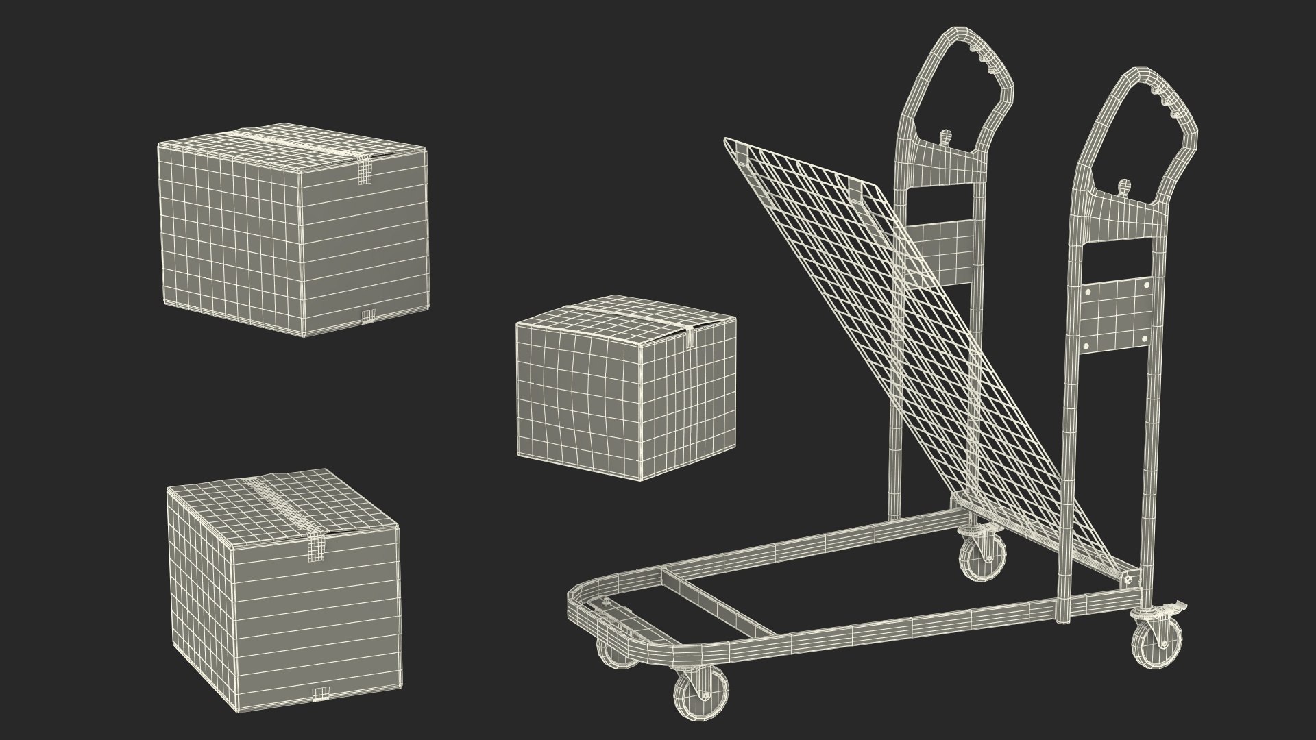Warehouse Shopping Trolley With Boxes 3D Model - TurboSquid 2040302