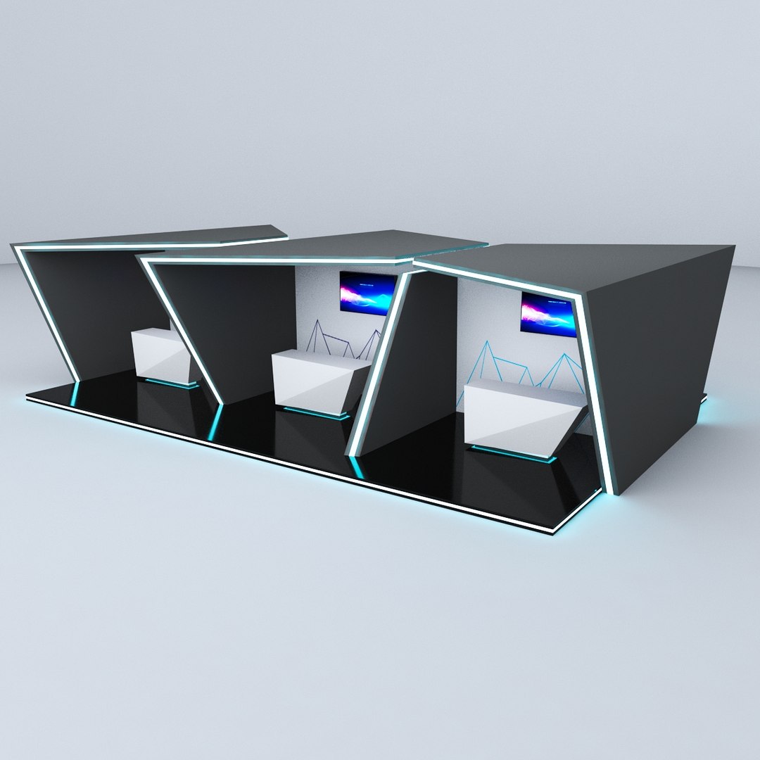 3D Model Futuristic Booth - TurboSquid 1589387