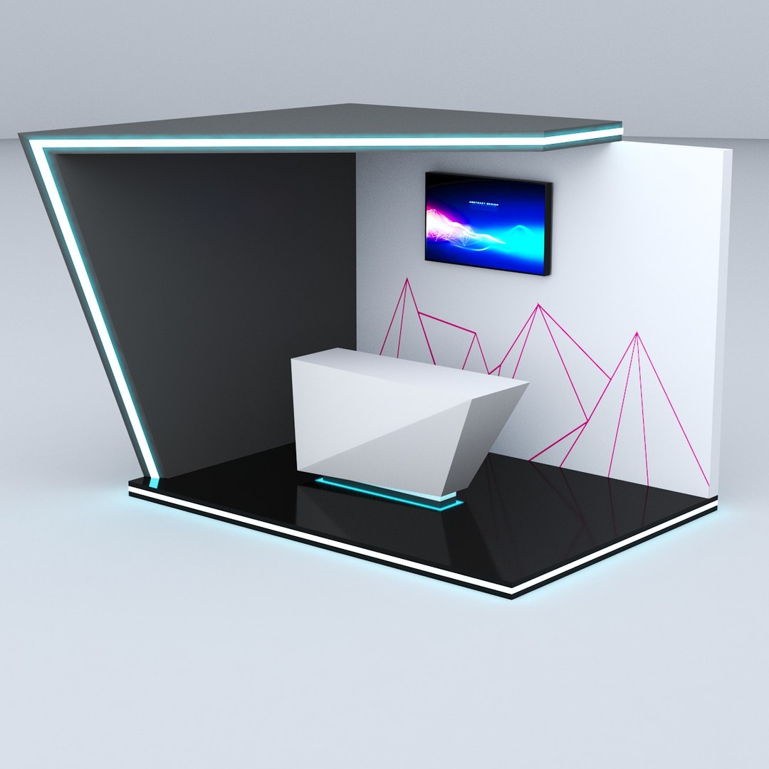3D Model Futuristic Booth - TurboSquid 1589387
