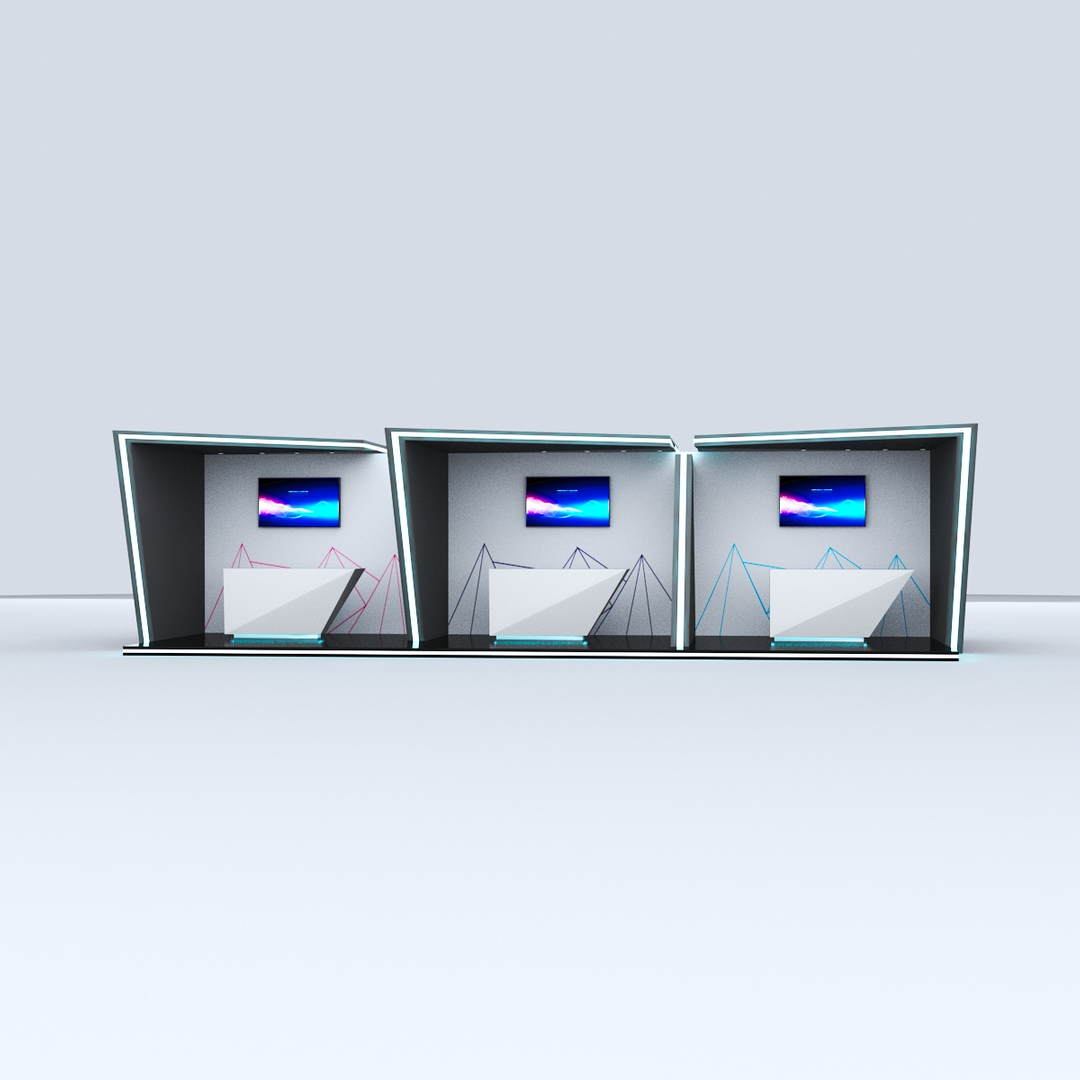 3D Model Futuristic Booth - TurboSquid 1589387