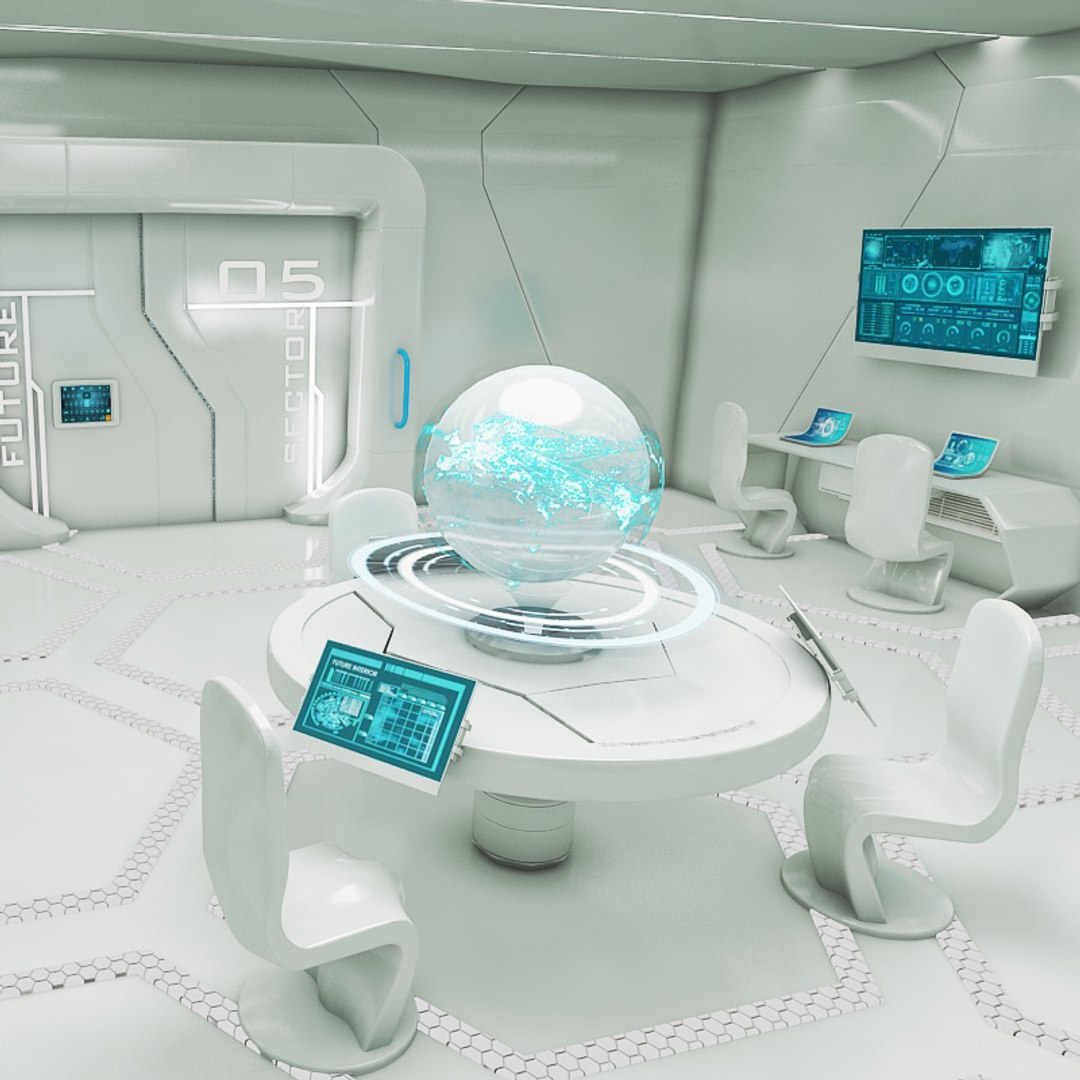 Realistic sci-fi control room 3D model - TurboSquid 1438509