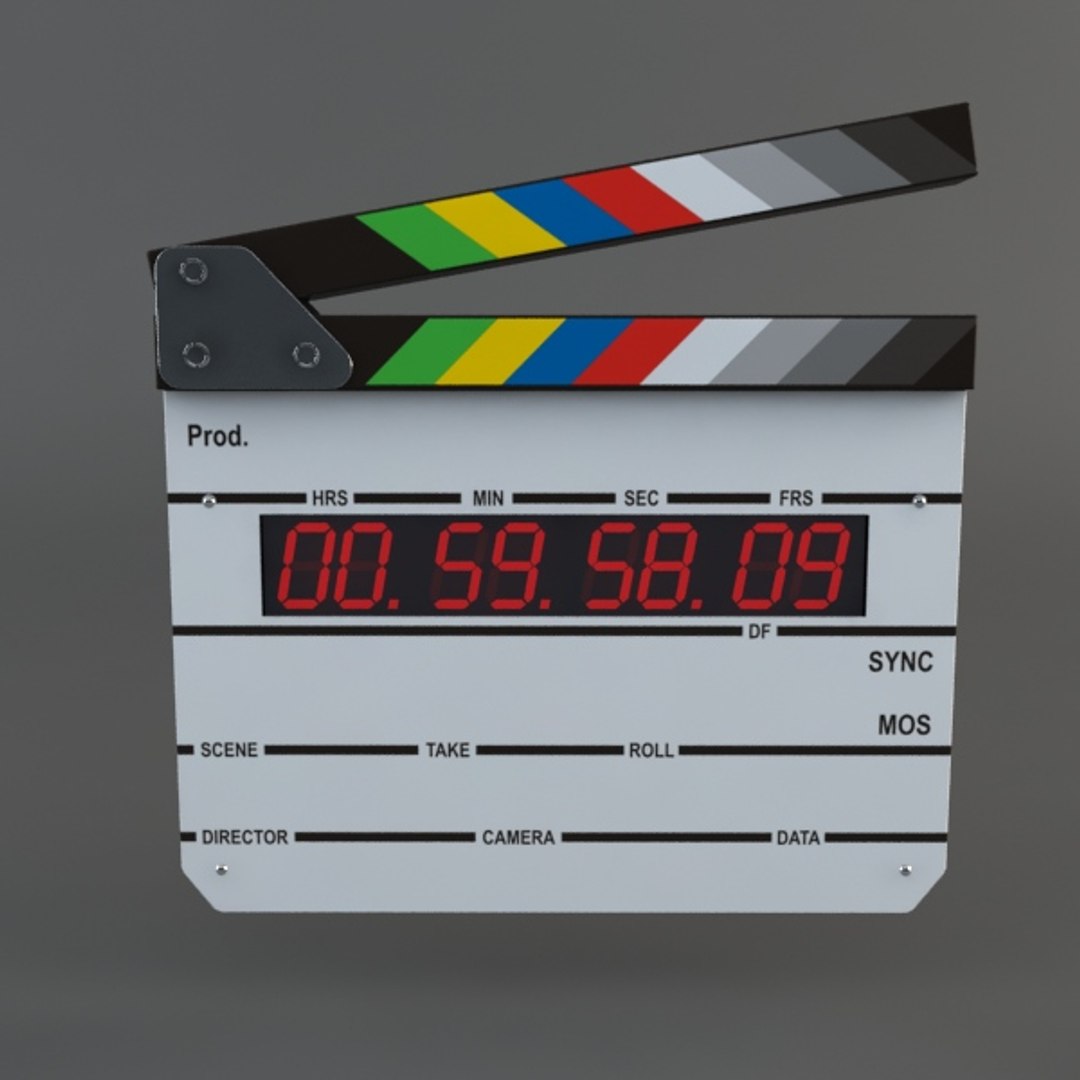 Clapboard Slate Digits 3d Model