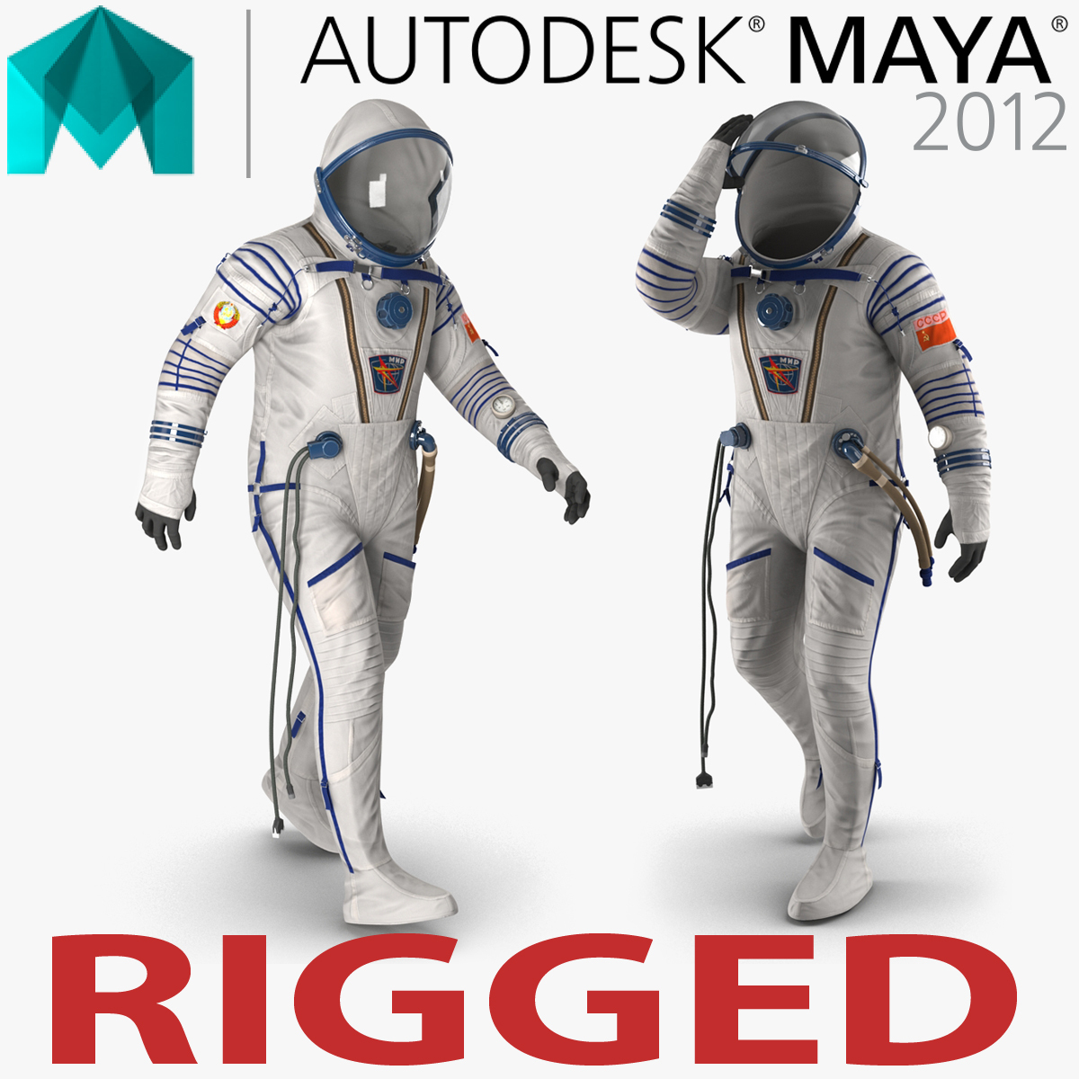 3d russian space suit sokol model