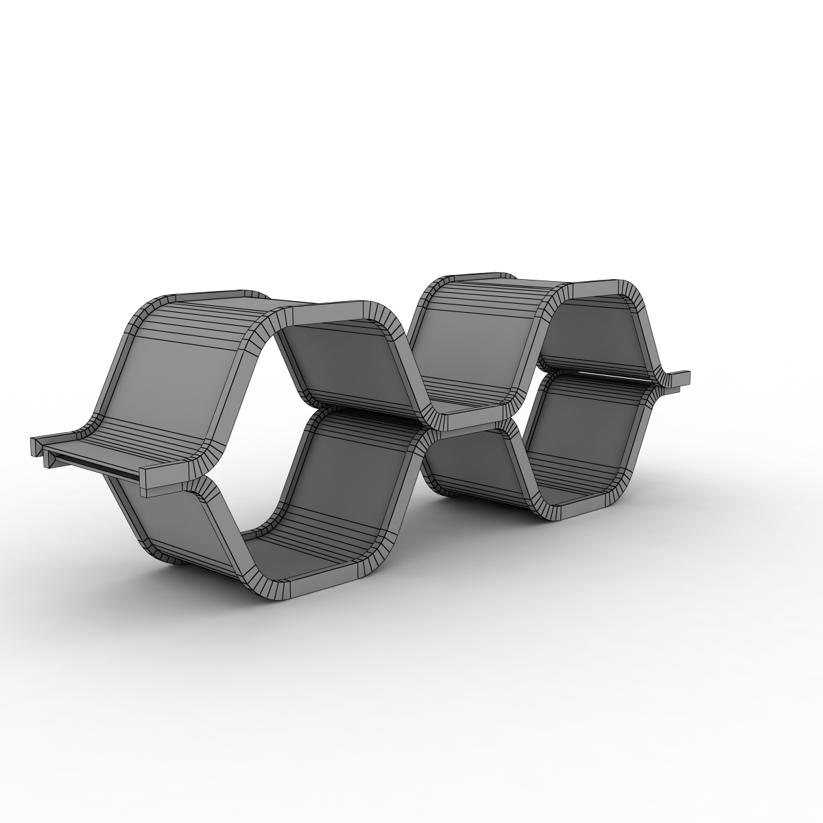 honeycomb modular design 3d model