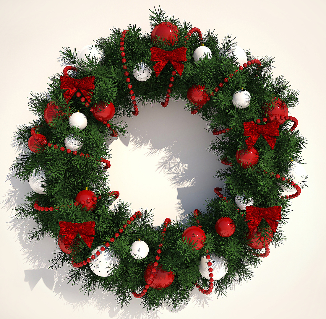 christmas wreath 3d max