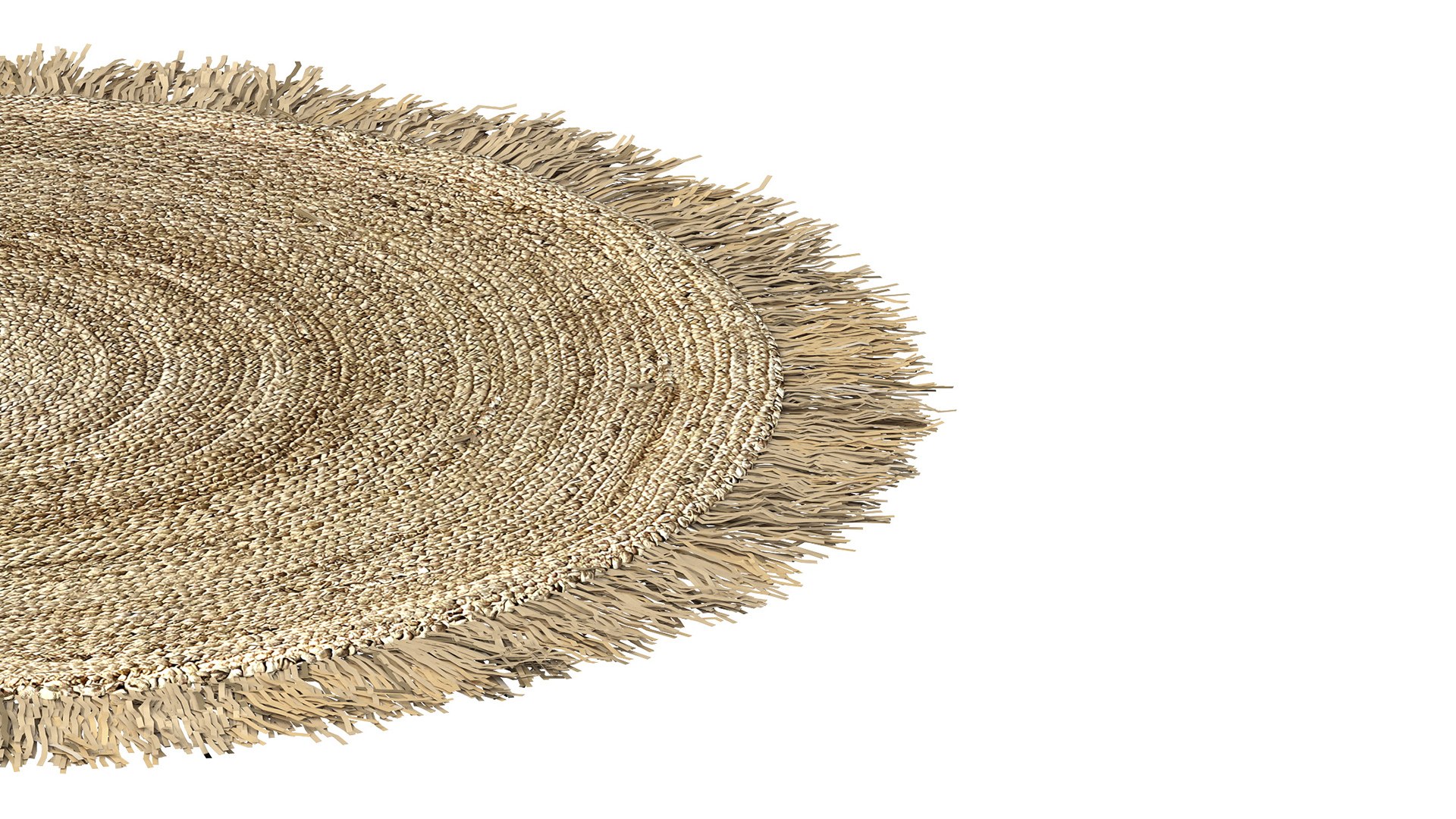 3D Hand Woven Rafia Jute Braided Rug Round Natural - TurboSquid 2102752