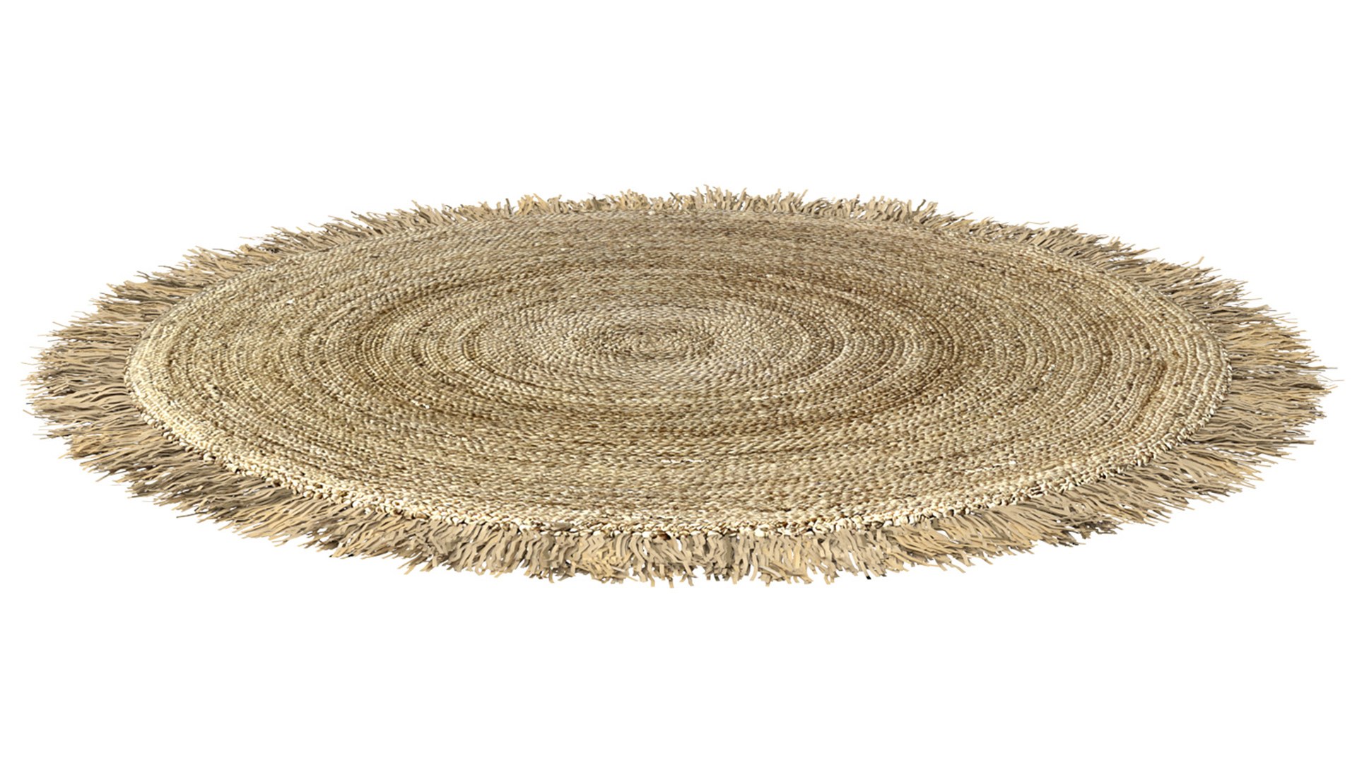3D Hand Woven Rafia Jute Braided Rug Round Natural - TurboSquid 2102752