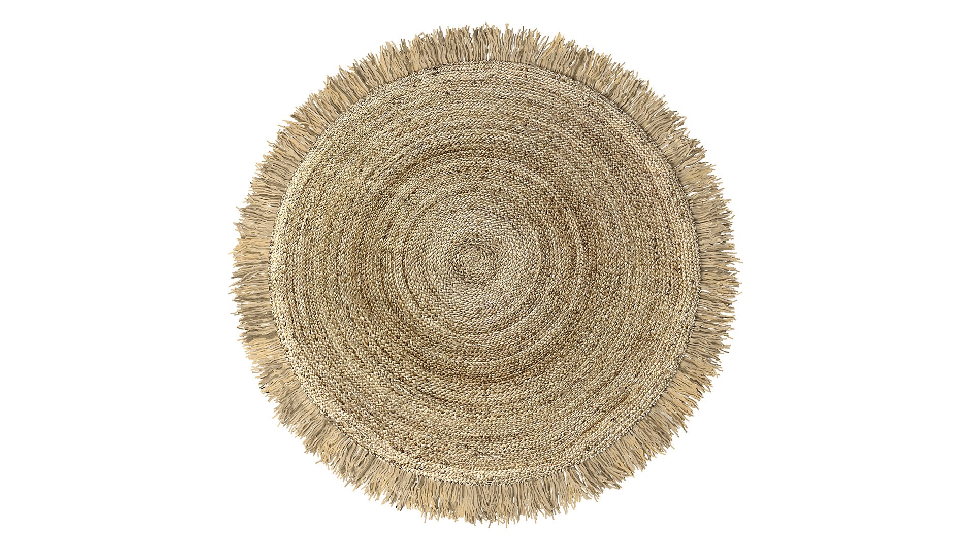3D Hand Woven Rafia Jute Braided Rug Round Natural - TurboSquid 2102752