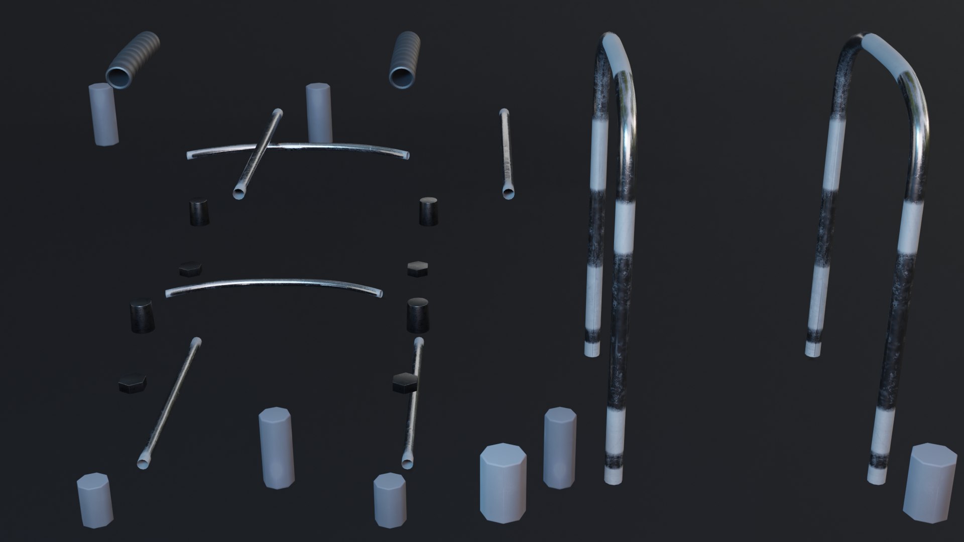 3D HPL - Medical Walker Metal PBR Game Ready Low-poly 3D model ...