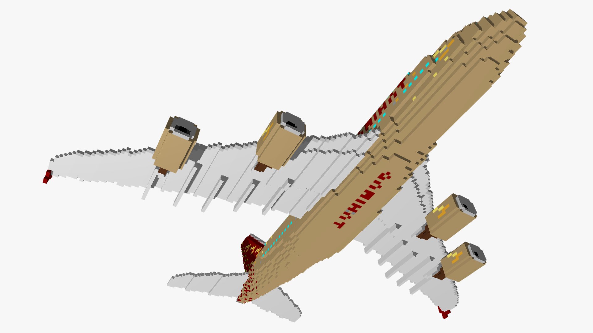 3D Airbus A-380 Pixelated Model - TurboSquid 1912966
