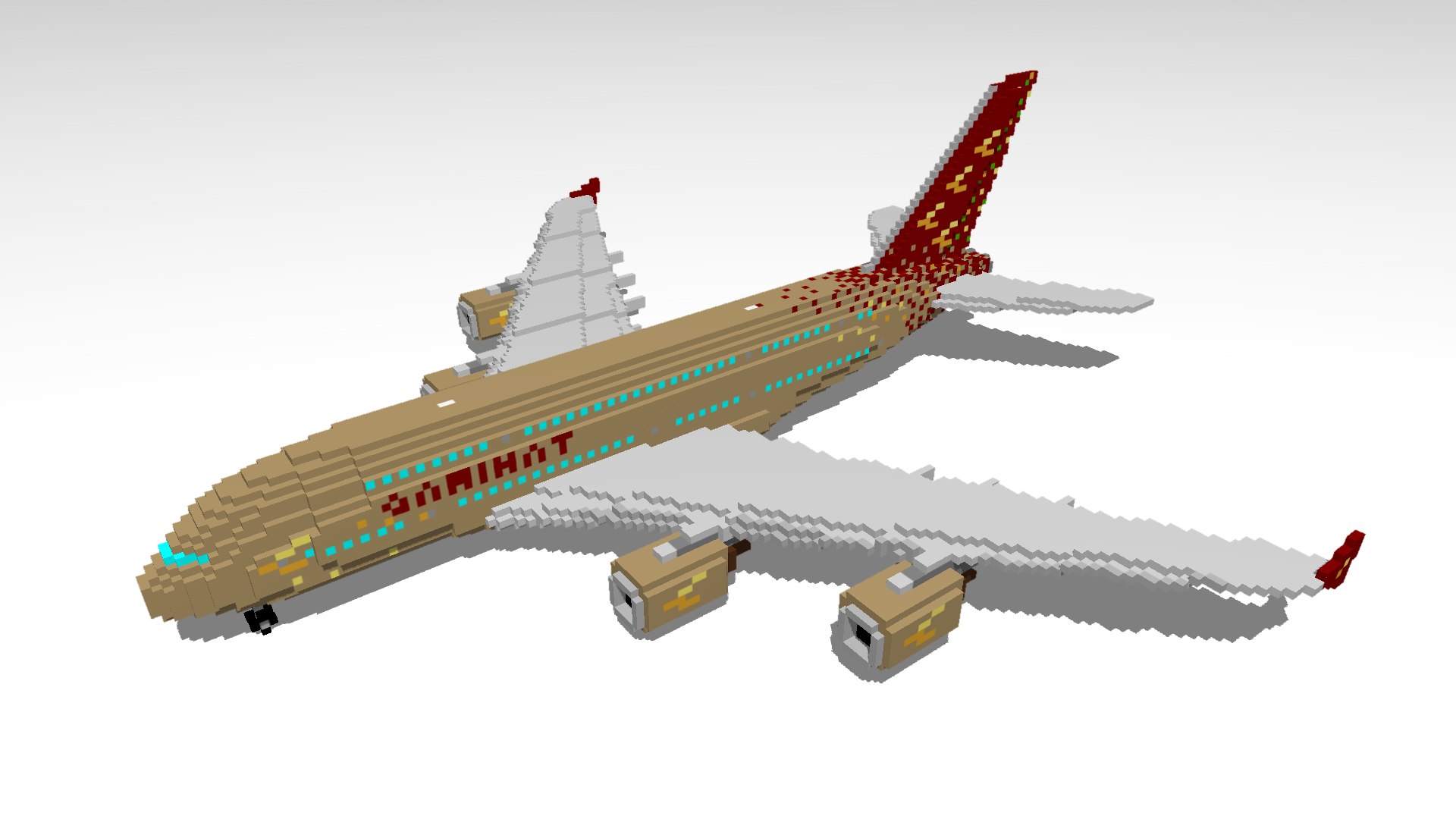 3D Airbus A-380 Pixelated Model - TurboSquid 1912966