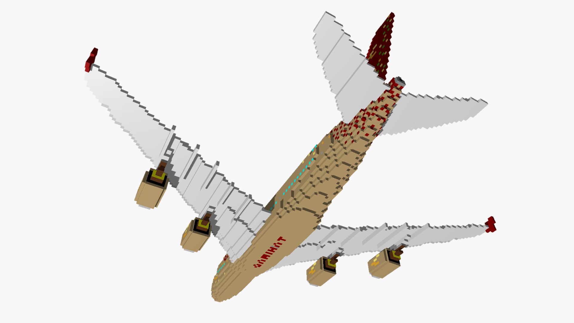 3D Airbus A-380 Pixelated Model - TurboSquid 1912966