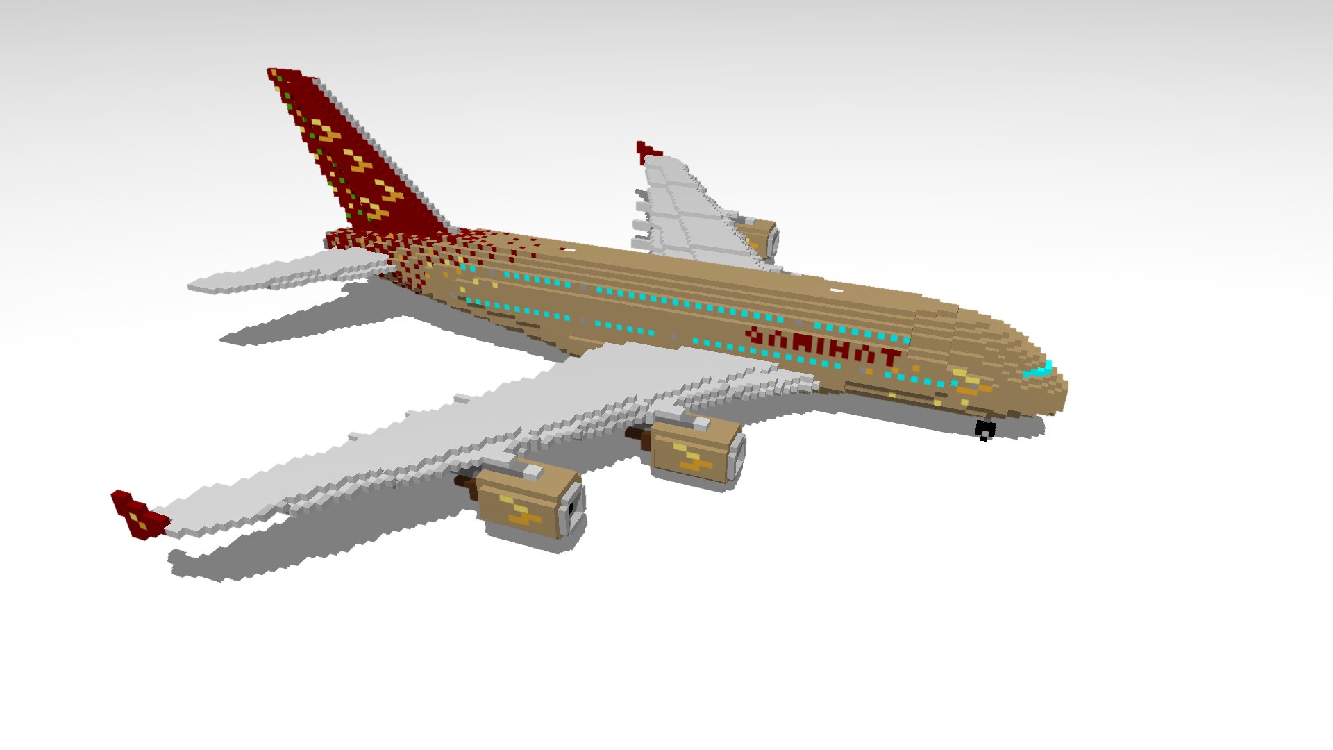 3D Airbus A-380 Pixelated Model - TurboSquid 1912966