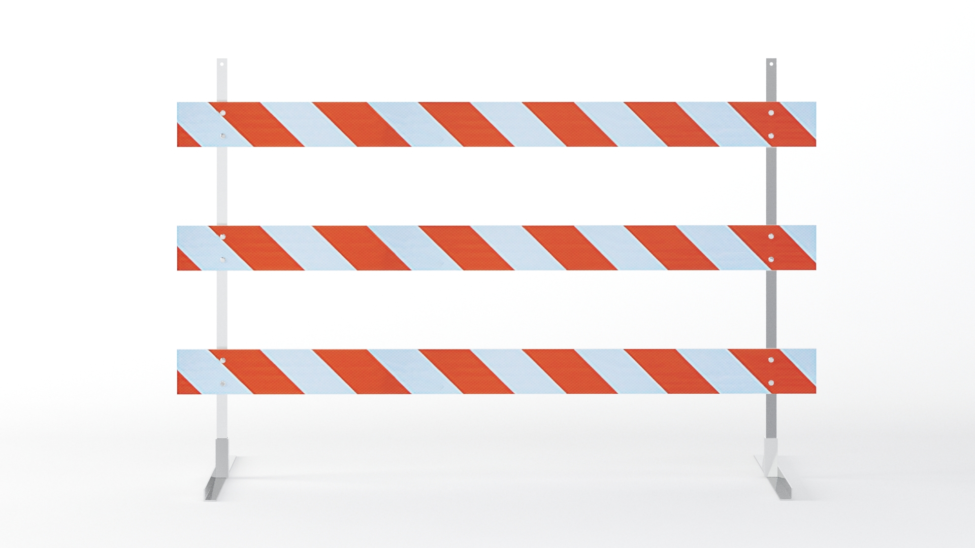 3D Roadworks Type III Barricade PBR - TurboSquid 2053317