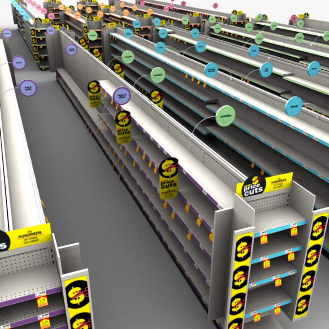 Retail Store Shelves - 3ds