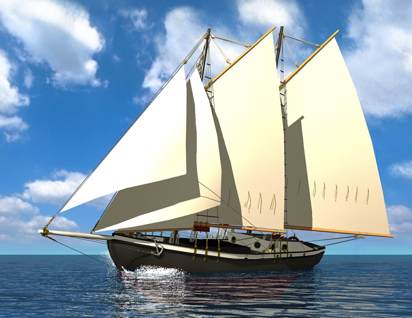 schooner 3d model