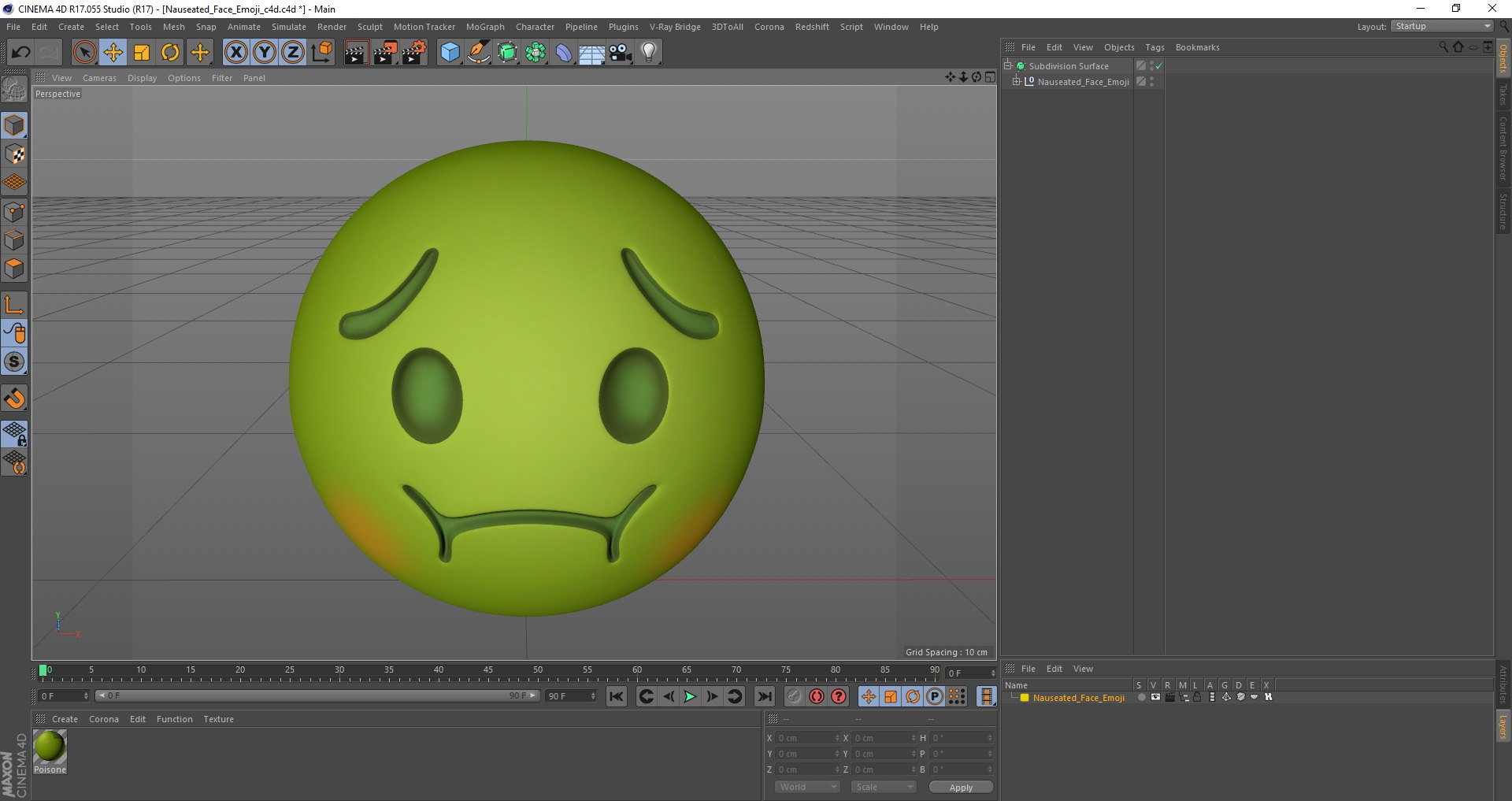 3D Nauseated Face Emoji Nausea Model - TurboSquid 1534675