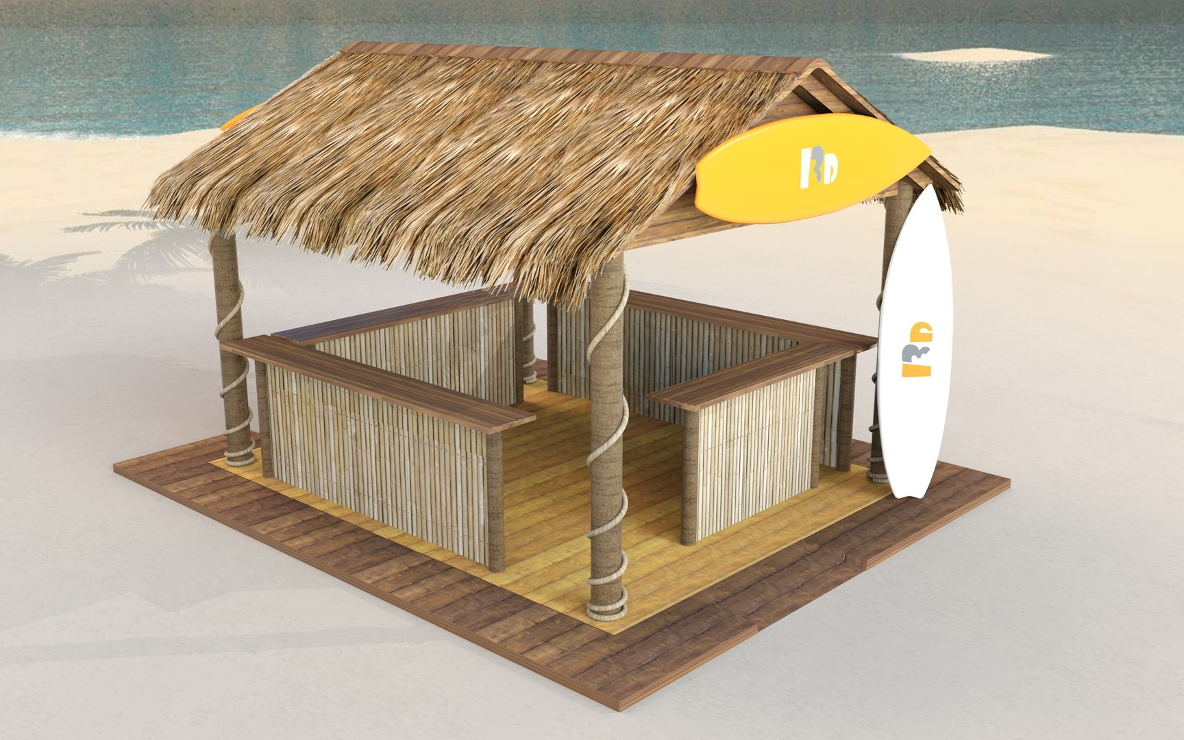 3D Tiki Bar Surf Shop Model - TurboSquid 1606138