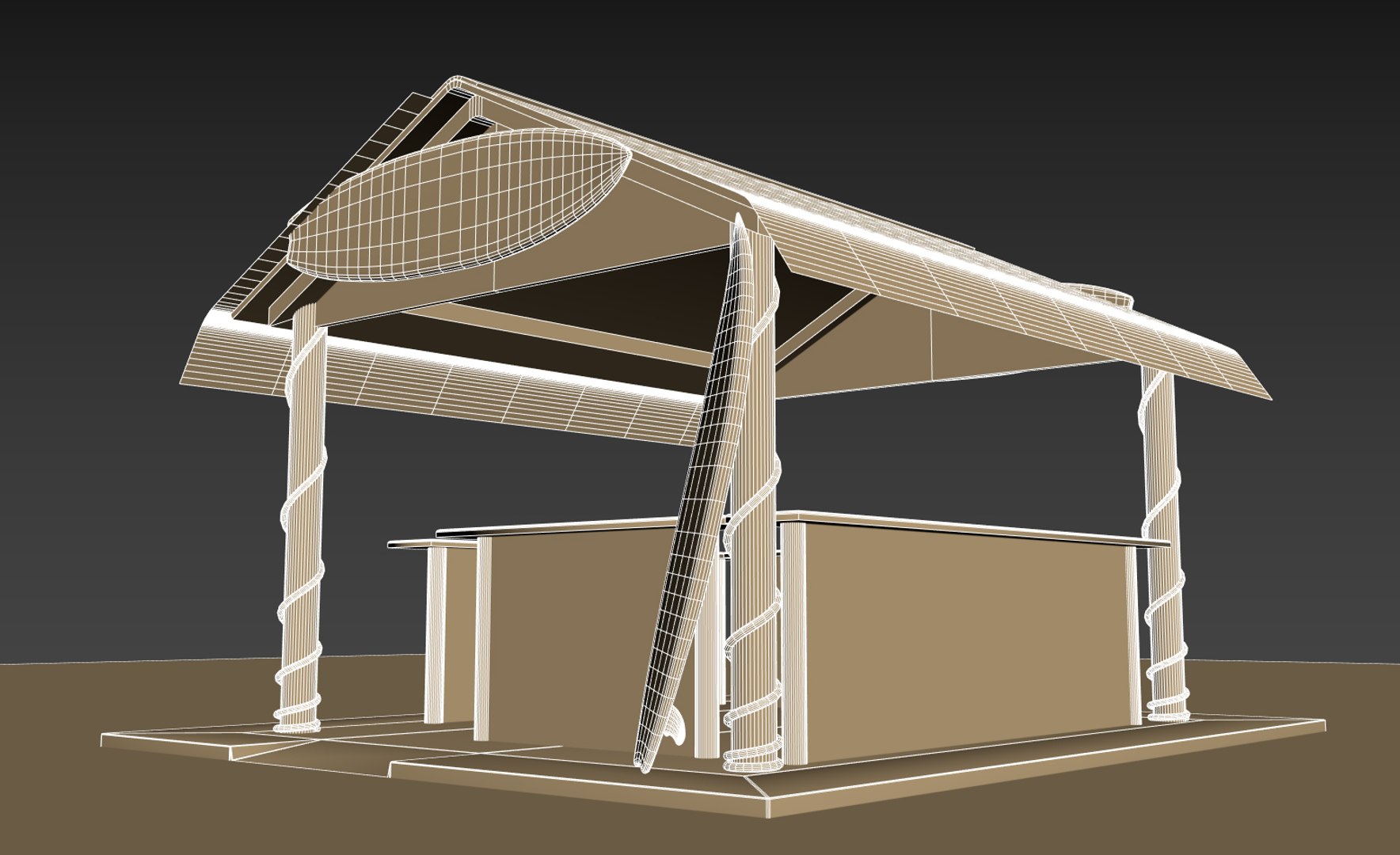 3D Tiki Bar Surf Shop Model - TurboSquid 1606138