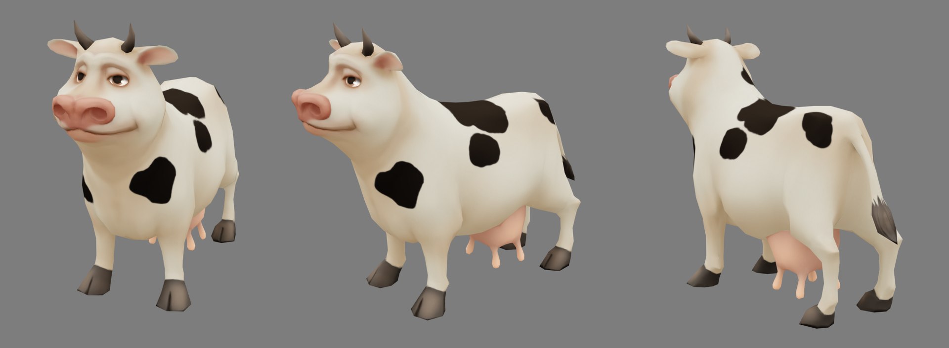 cartoon animals cow real-time