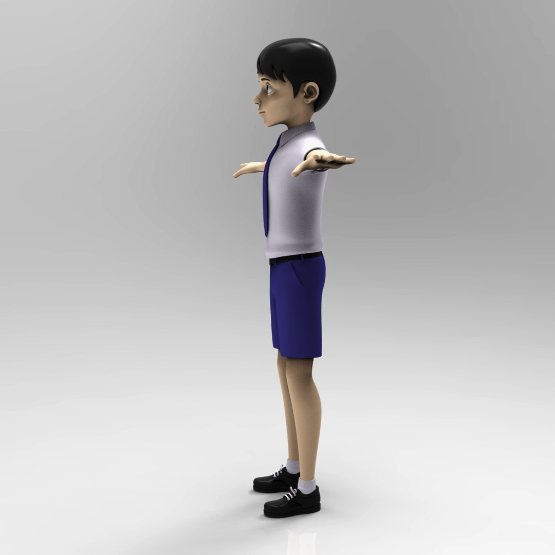 3d Model School Boy