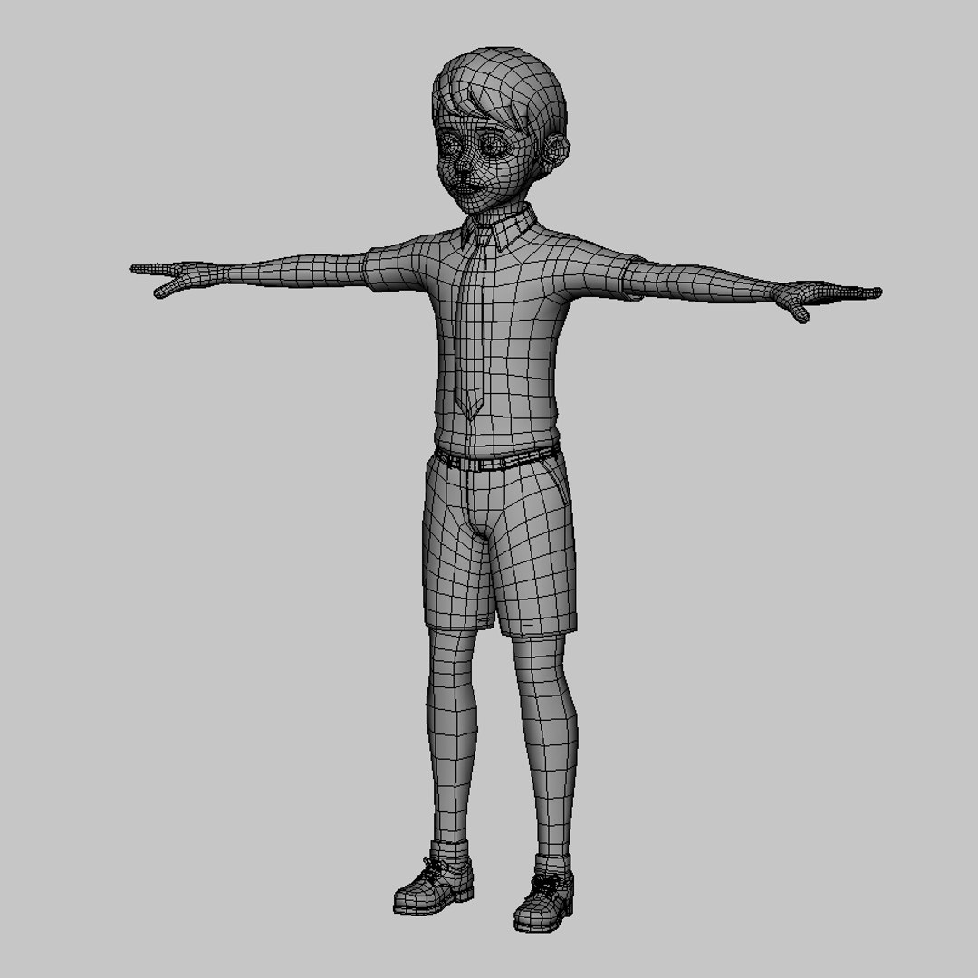 3d Model School Boy