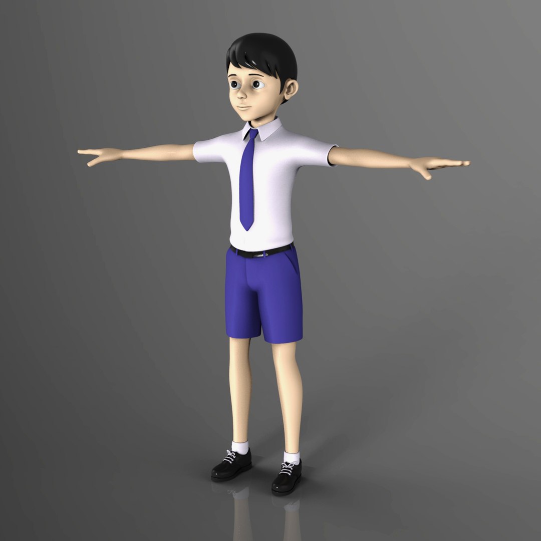 3d Model School Boy