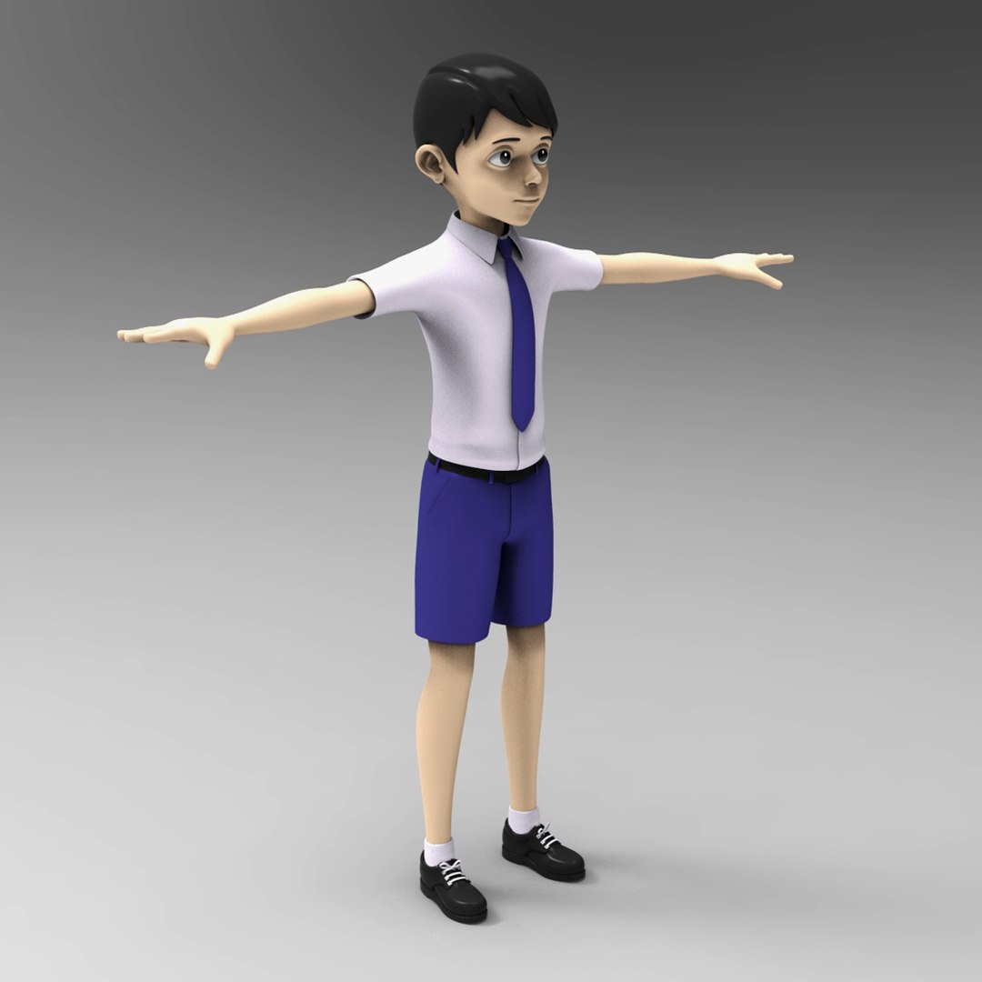 3d Model School Boy