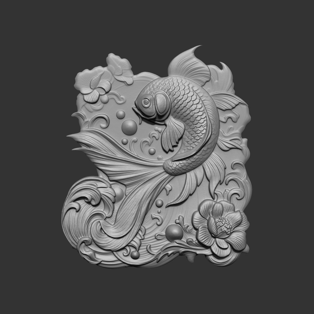 3D Bas Relief Fish 07 240506 3D Print Model - TurboSquid 2291164