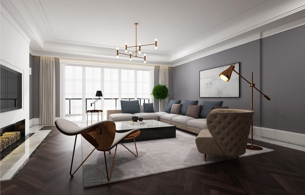 modelo 3d Nordic living room - TurboSquid 2024018