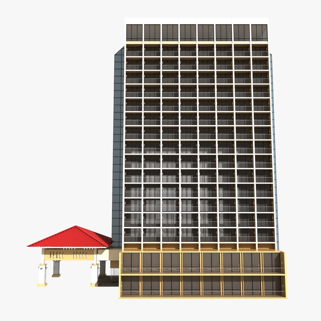 Hotel Building 3d Model