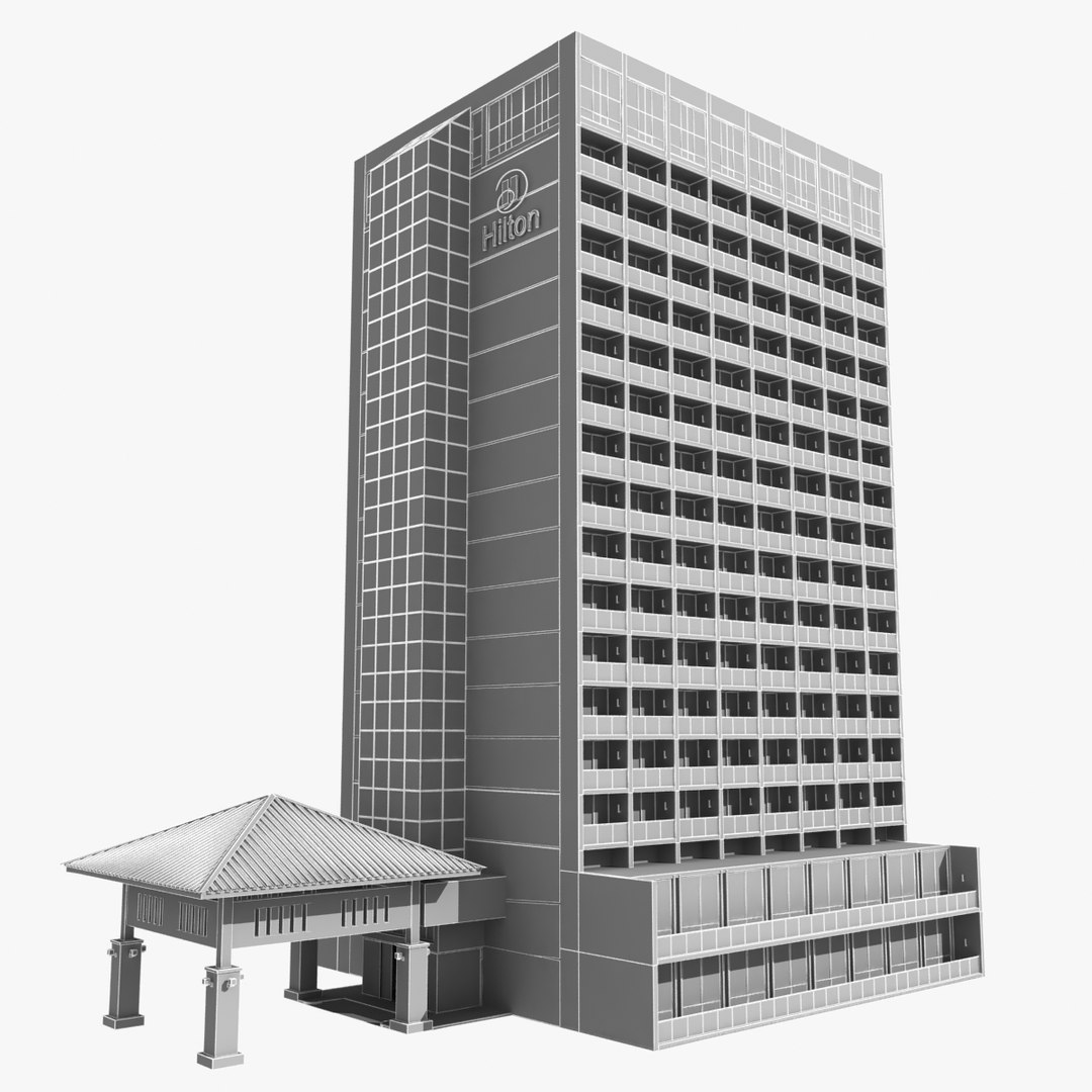 Hotel Building 3d Model