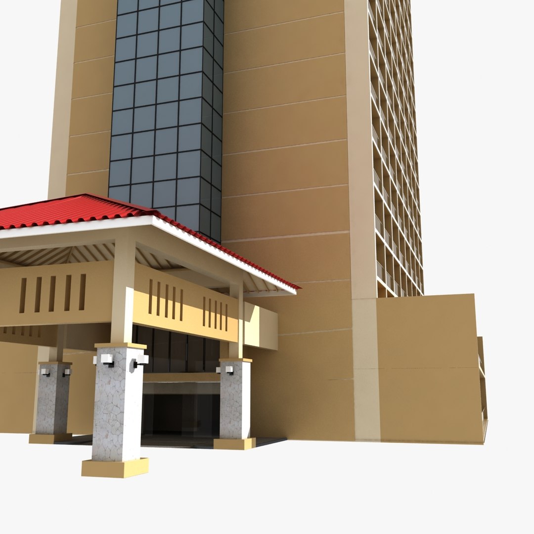 Hotel Building 3d Model