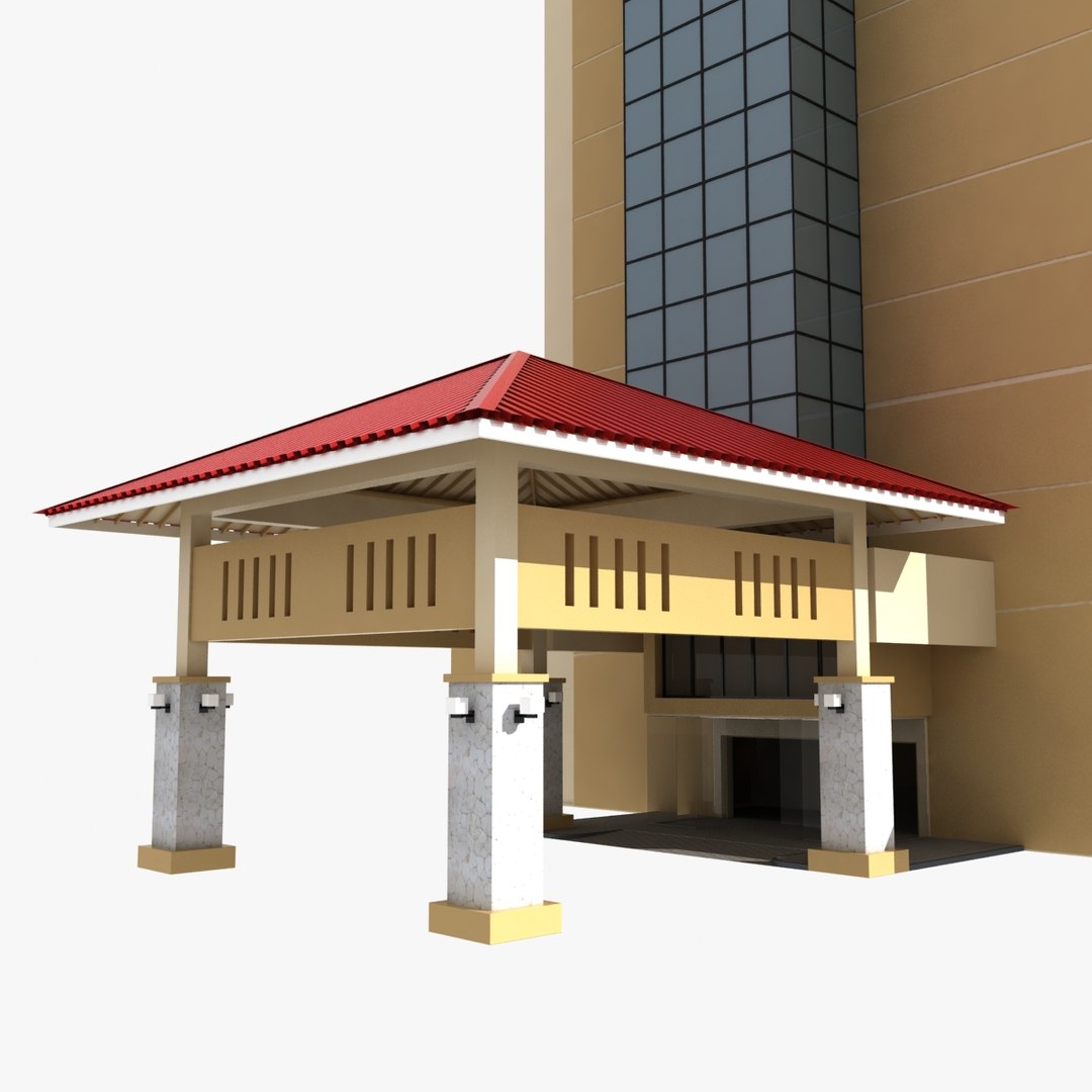 Hotel Building 3d Model