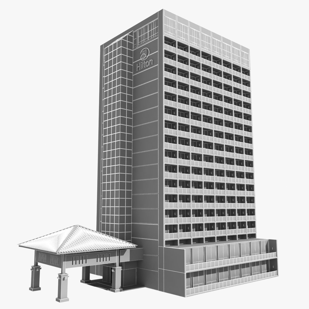 Hotel Building 3d Model
