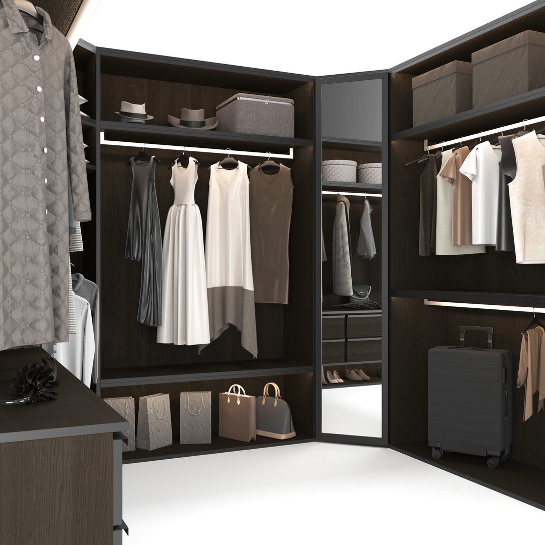 3D Wardrobe 2 Model - TurboSquid 1724957