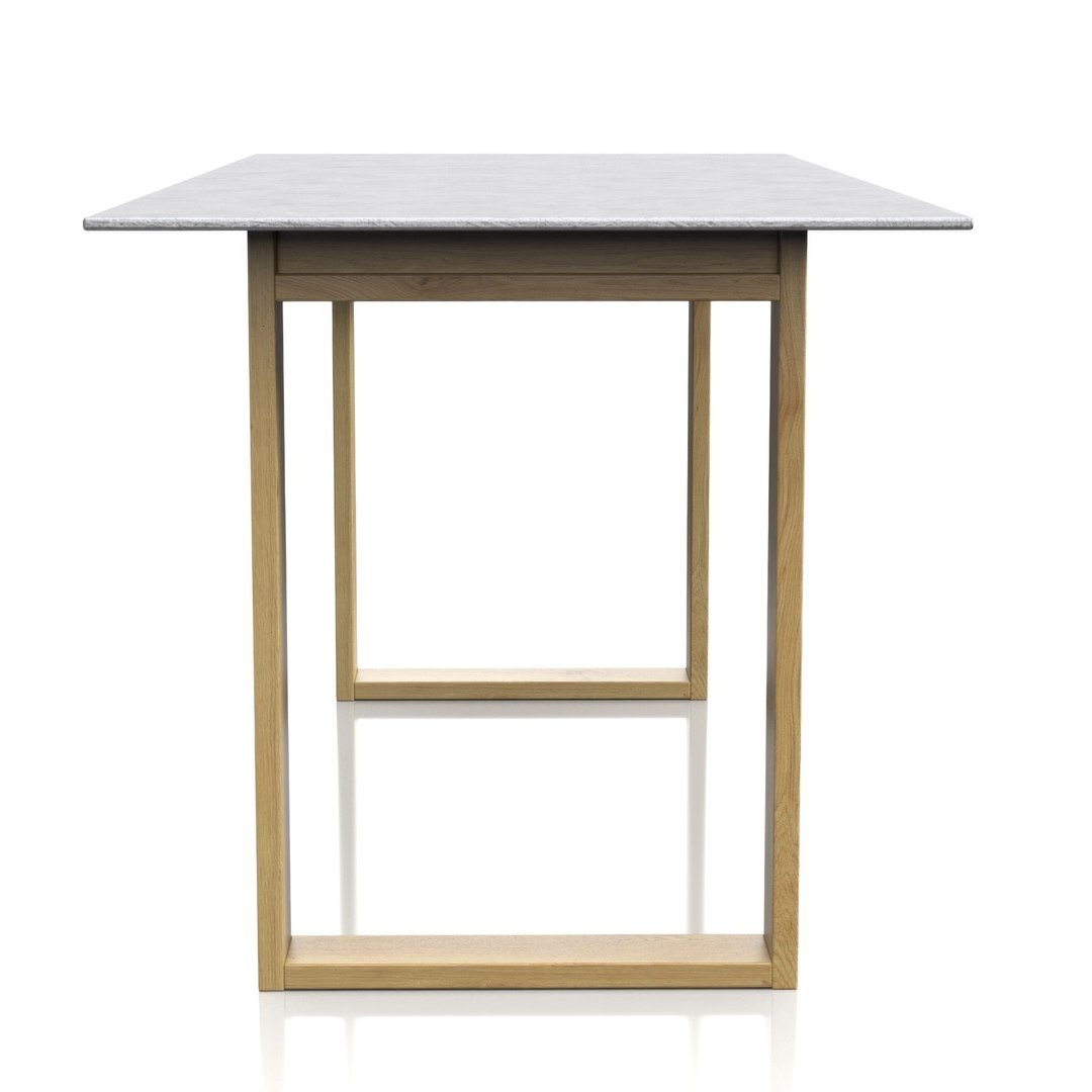 3D Wooden Base And Top Stone Bar Table Model - TurboSquid 2230294