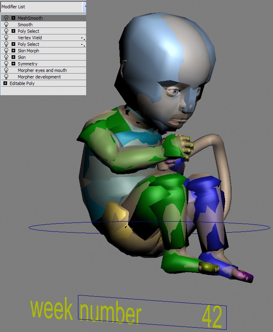 Rigged Fetus Morph Development 3d Max
