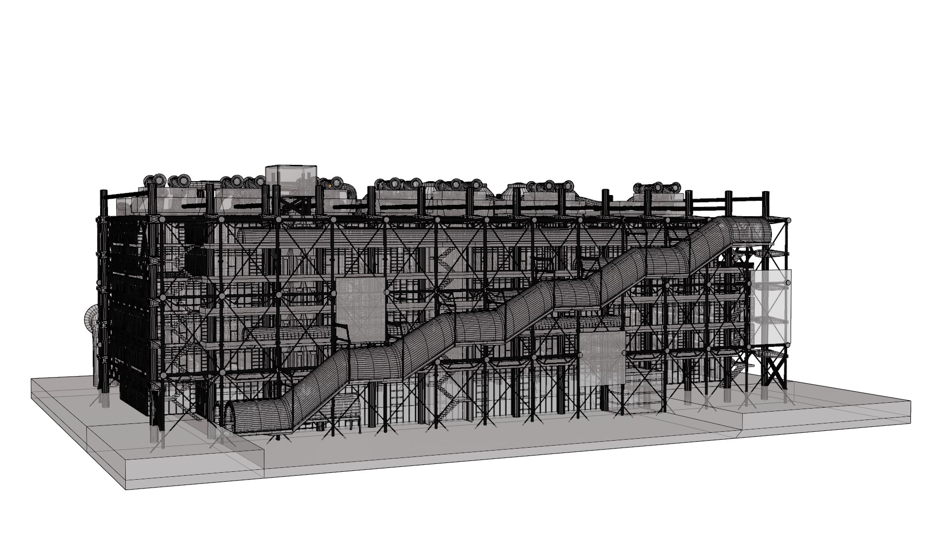 3D Centre Pompidou Model - TurboSquid 2094362